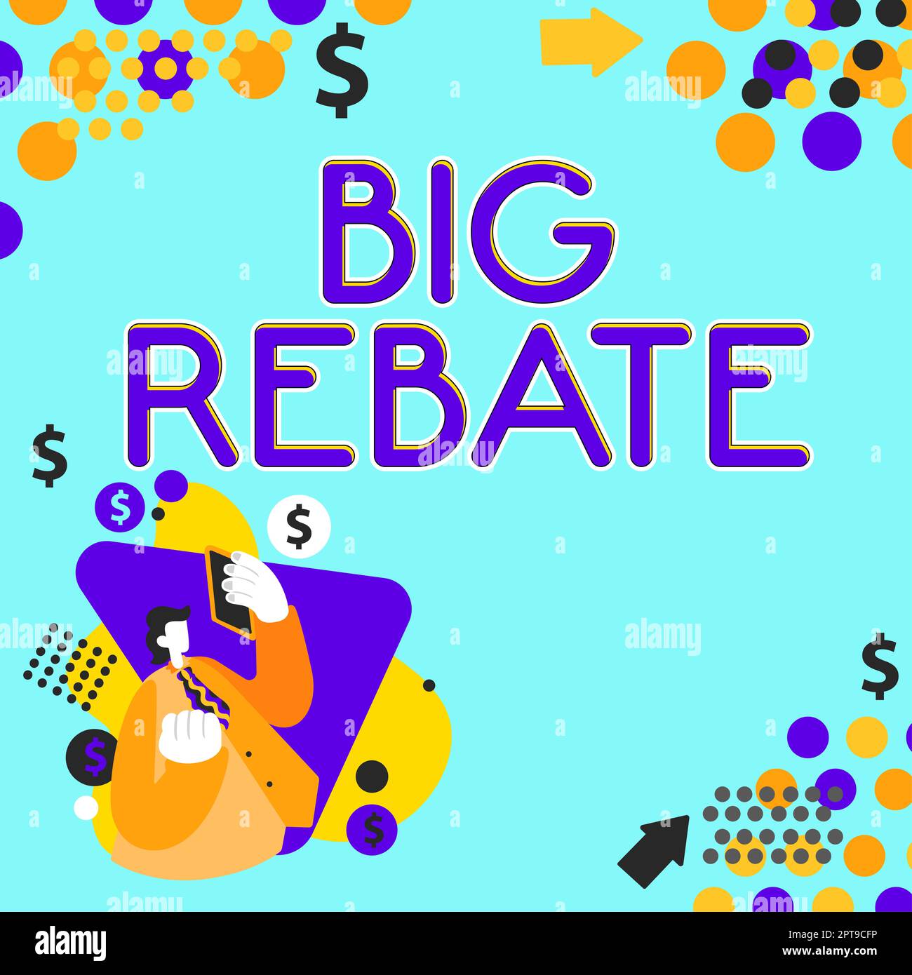 Conceptual caption Big Rebate, Concept meaning Huge rewards that can ...