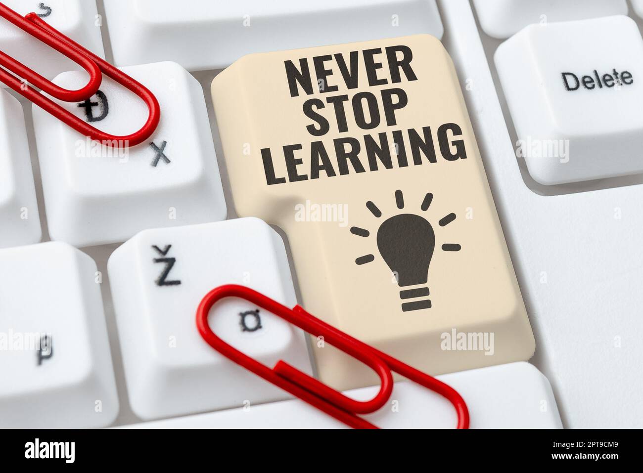 Text caption presenting Never Stop Learning, Business overview continuous education and ...