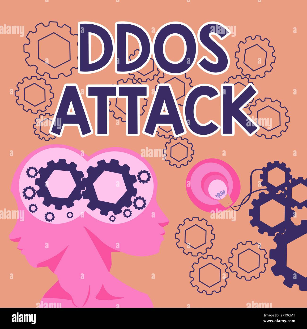 Conceptual display Ddos Attack, Word for disturbed access to the normal ...