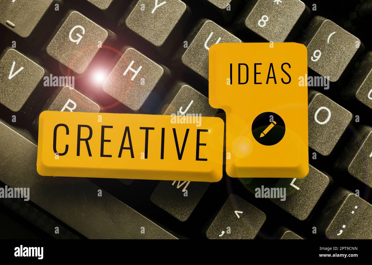 Text caption presenting Creative Ideas, Word for Unique strategy for ...