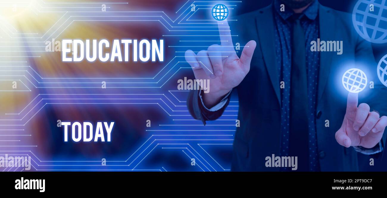 Sign displaying Education, Conceptual photo the process of obtaining or ...