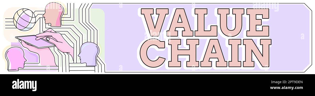 Text Showing Inspiration Value Chain Word For Set Of Functional