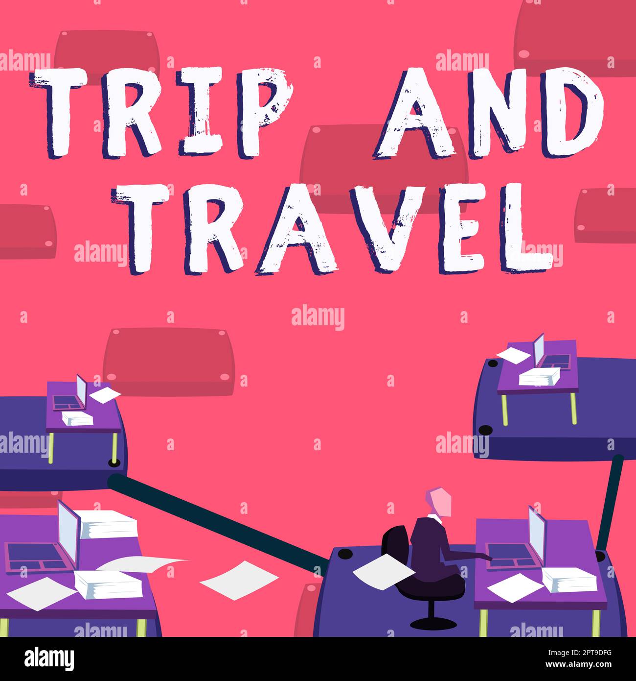 Sign displaying Trip And Travel, Word Written on famous landmarks and ...