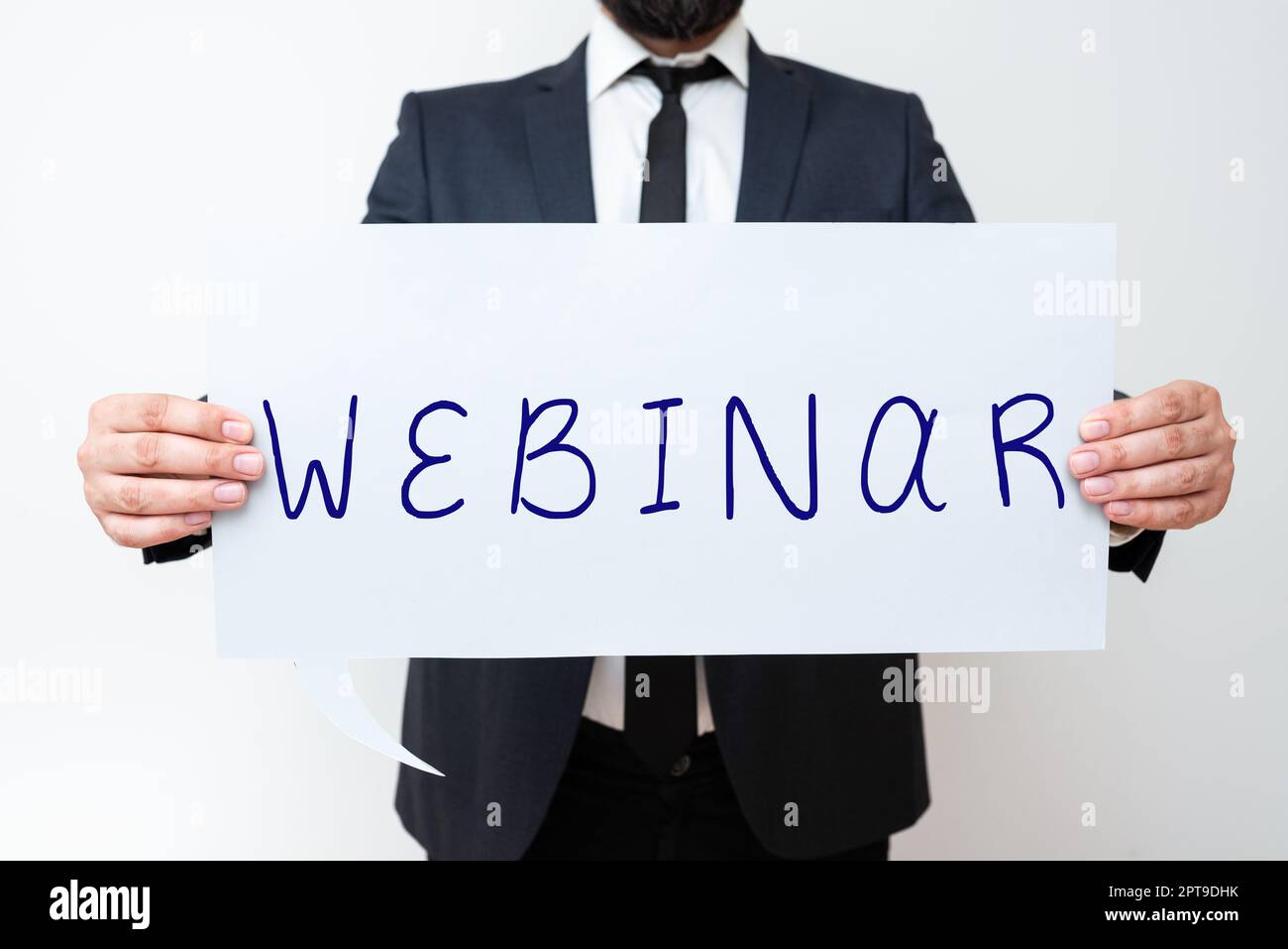 Sign displaying Webinar, Word for engaging online event where a speaker ...