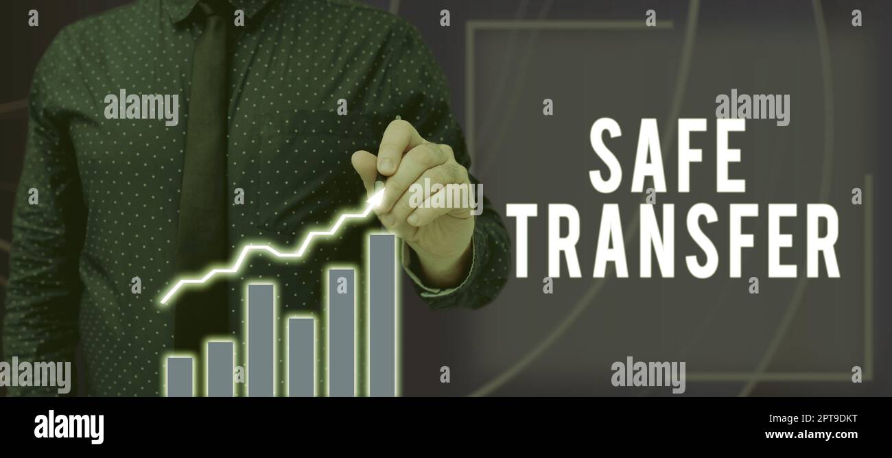 Writing displaying text Safe Transfer, Concept meaning transmitting the ...