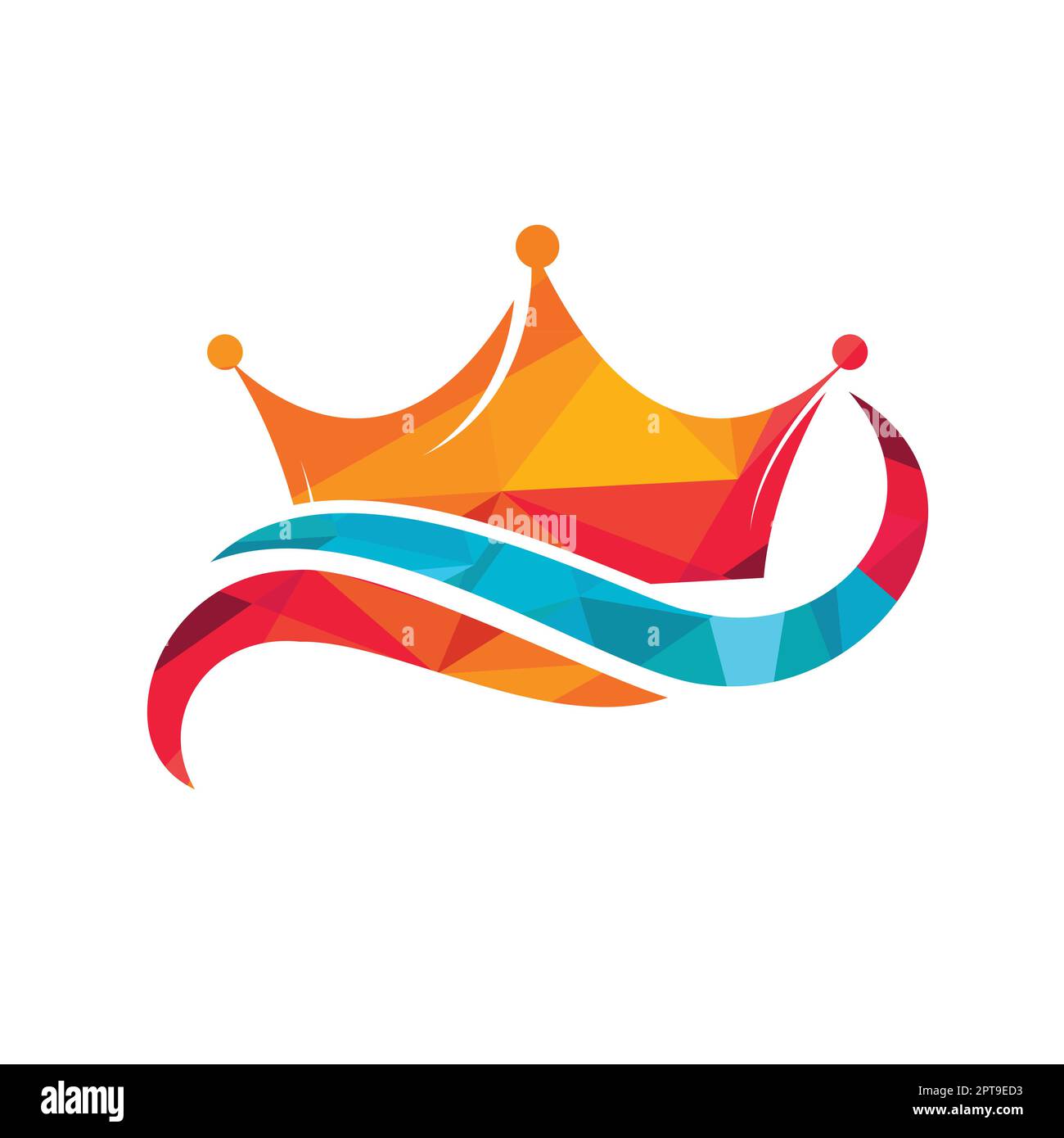 Wave king vector logo design. Water sea waves and crown vector design ...