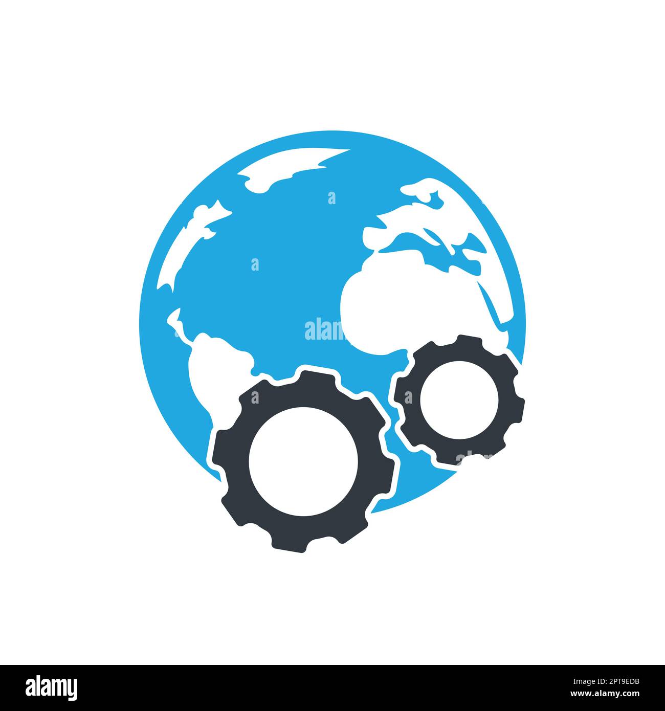 Gear global vector logo design. Gear planet icon logo design element ...