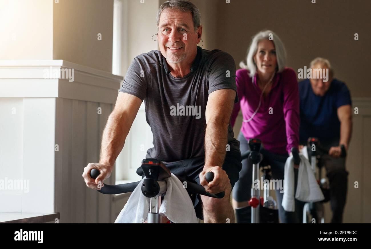 My fitness routine allows me to age so well. a group of seniors having ...