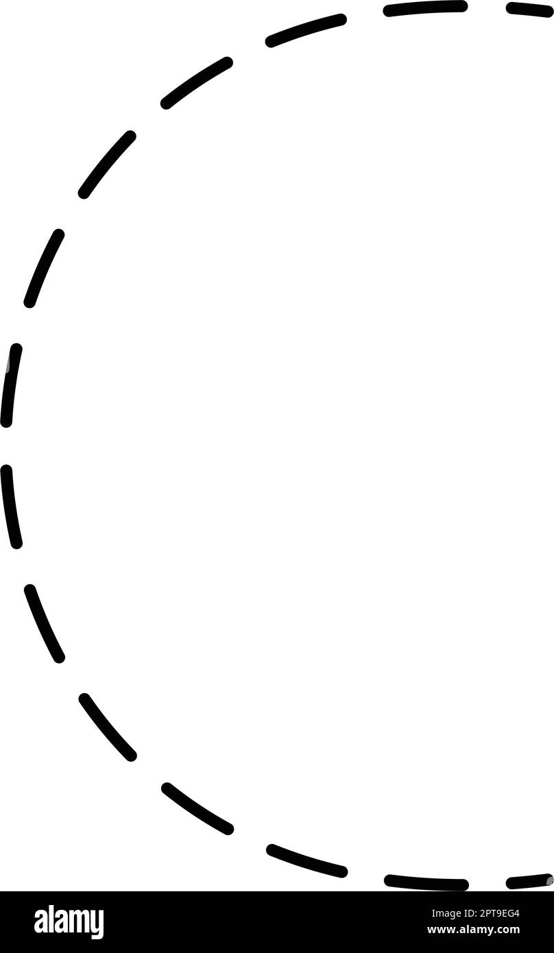 Tracing Alphabet letter C prewriting dotted line element for ...