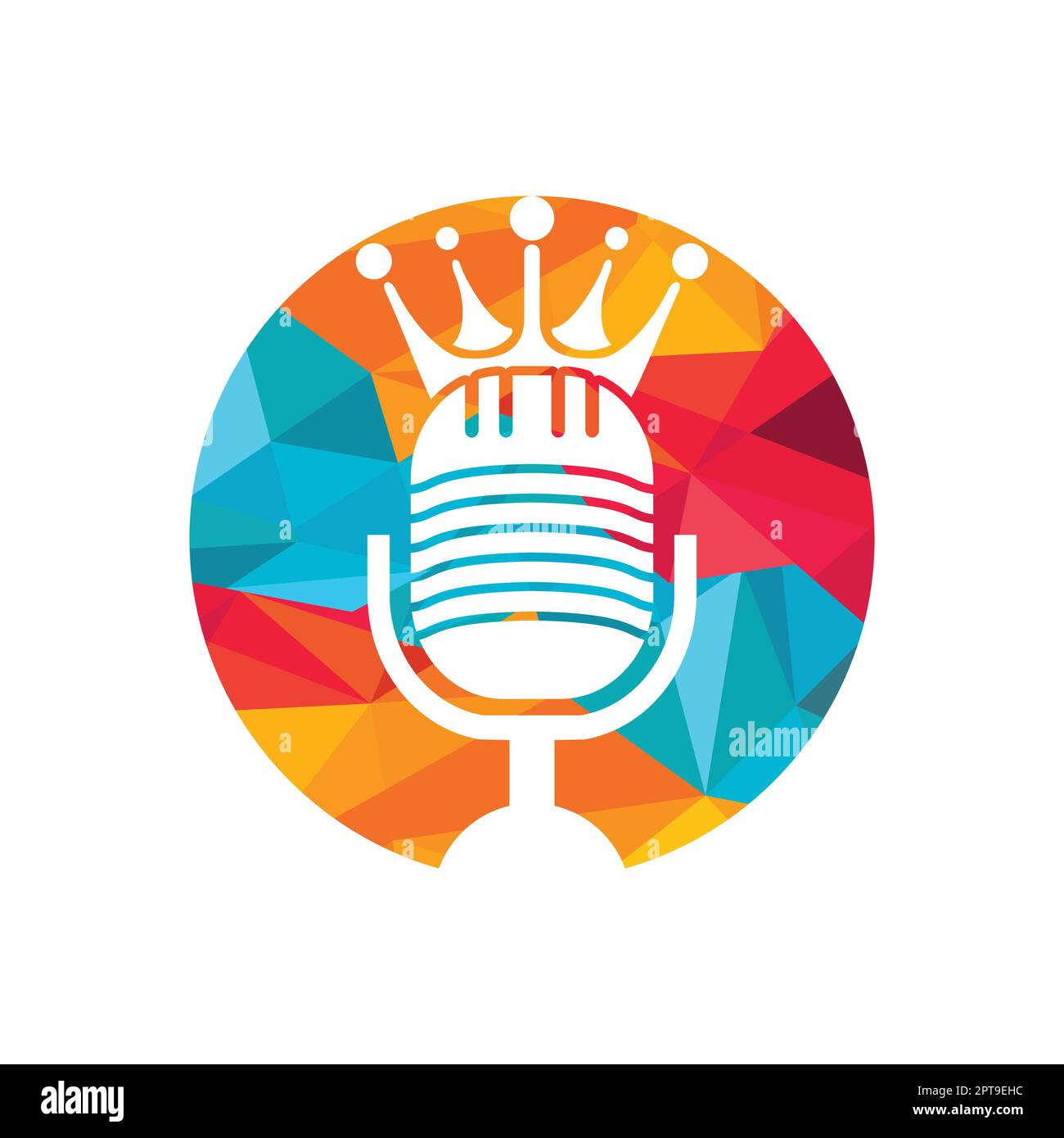 Podcast king vector logo design. King music logo design concept Stock ...