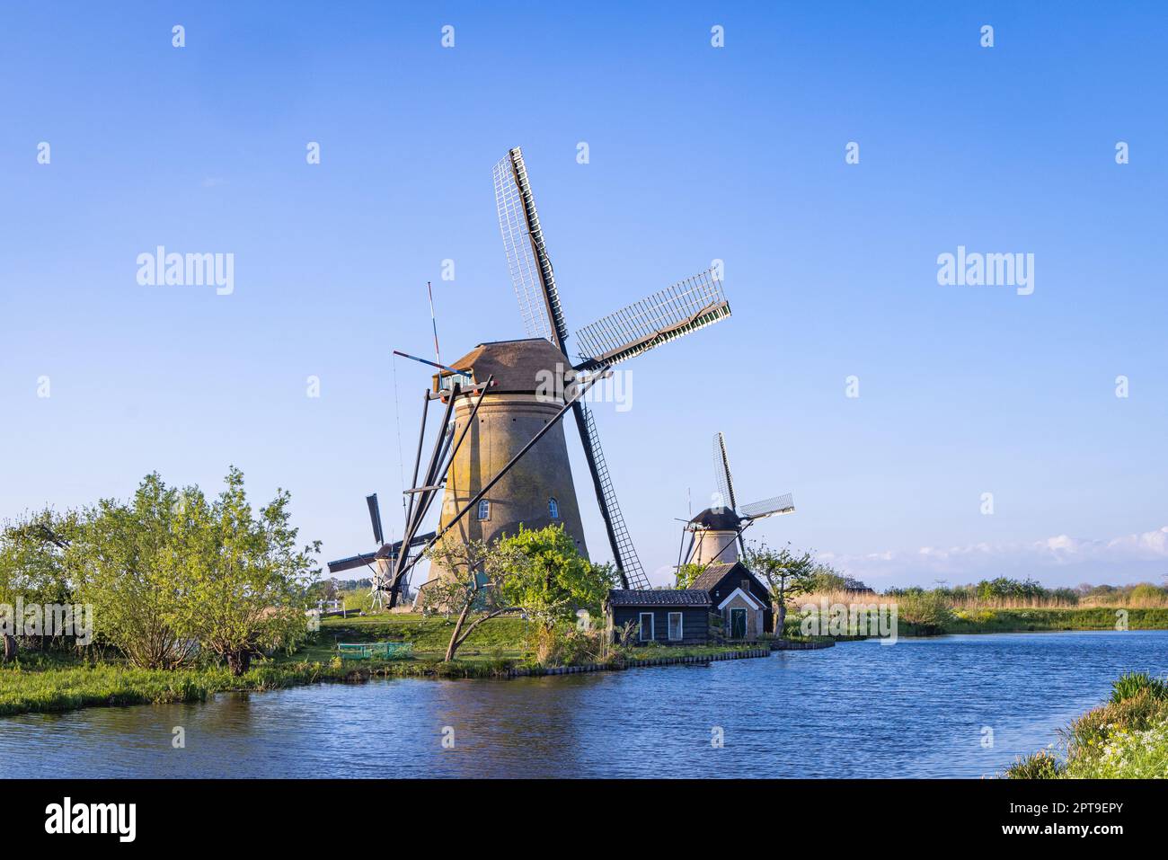 Europe, Netherlands, South Holland, Kinderdijk. The Kinderdjik ...