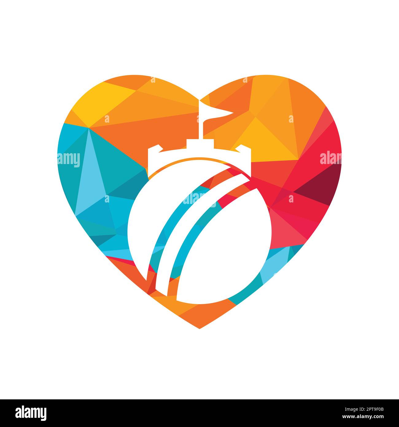 Cricket stronghold vector logo concept. Cricket ball with fort icon ...