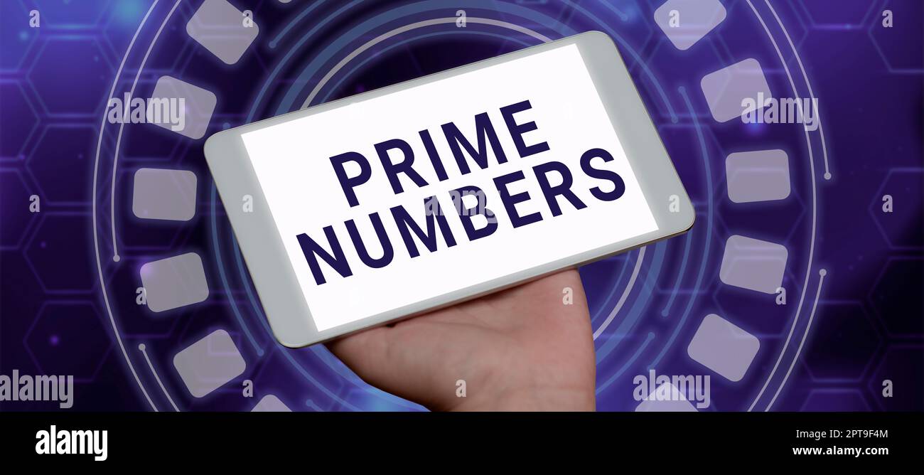 Text caption presenting Prime Numbers, Internet Concept a positive ...