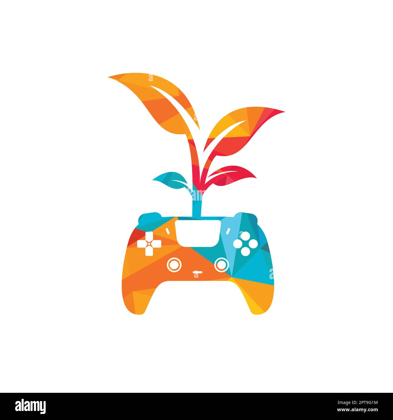 Eco game vector logo design. Green gamepad fresh leaf nature logo ...