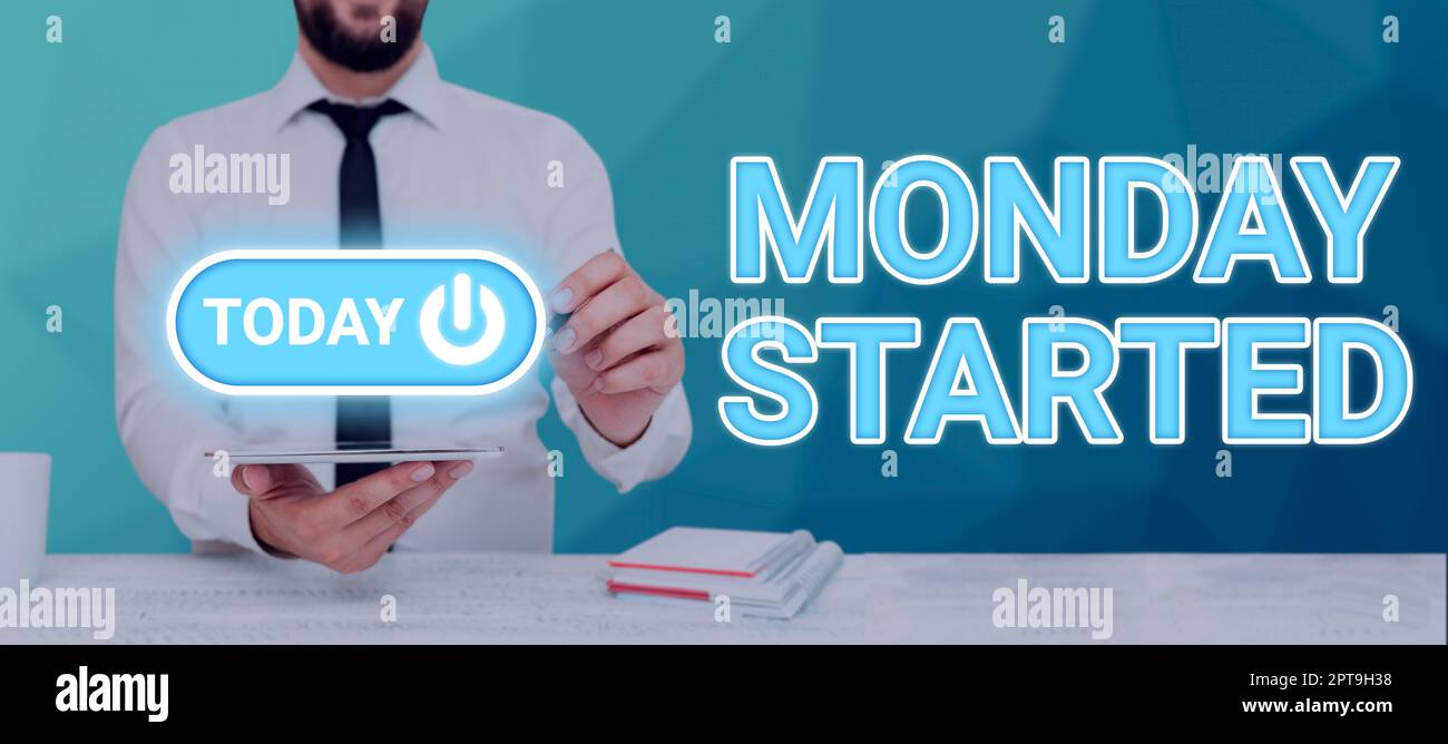 Conceptual caption Monday Startedgetting ready for new week Rest is ...