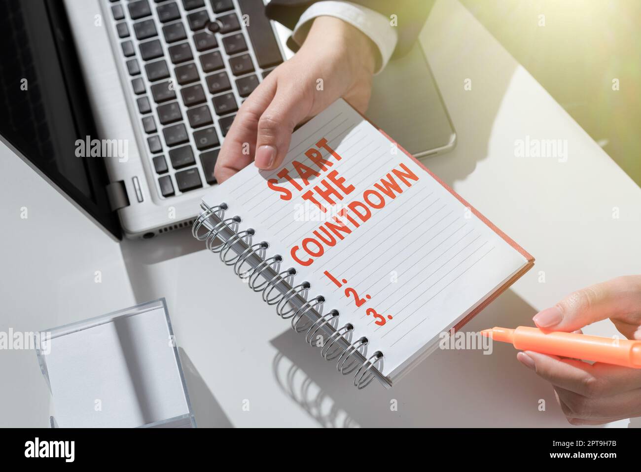 Writing displaying text Start The Countdown, Business overview Sequence ... Writing displaying text Start The Countdown, Business overview Sequence ...