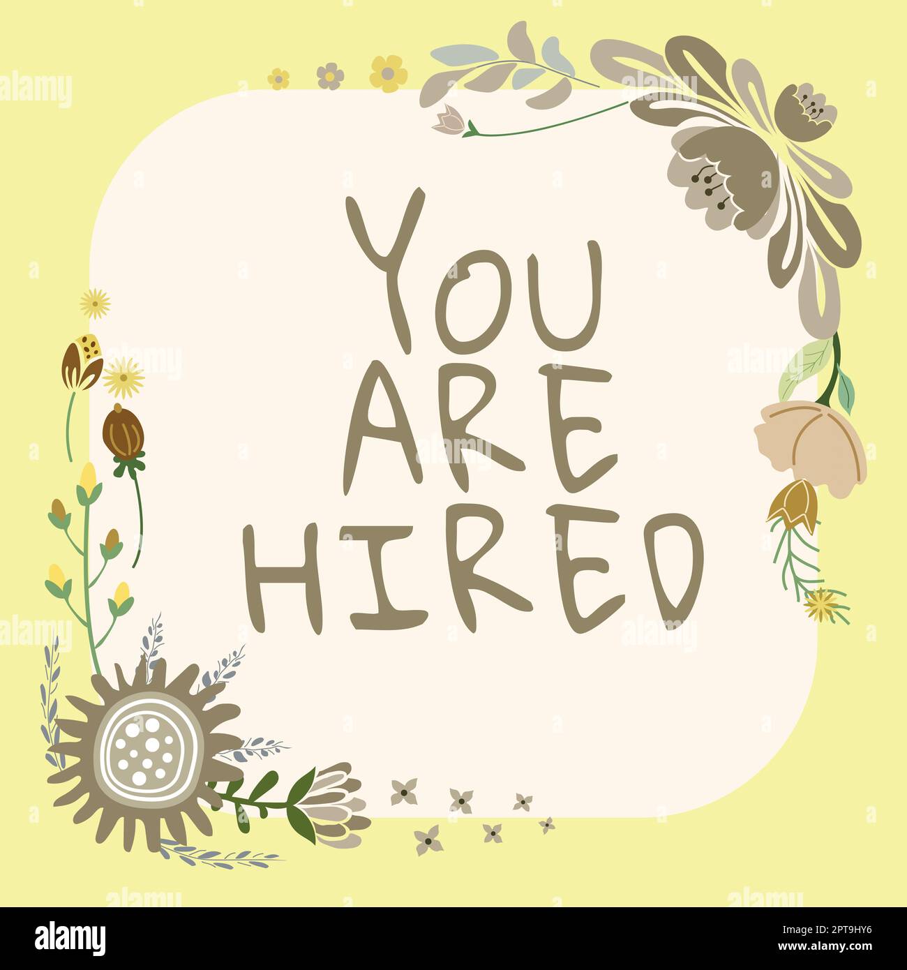 Hand writing sign You Are Hired, Word Written on Recruitment being ...