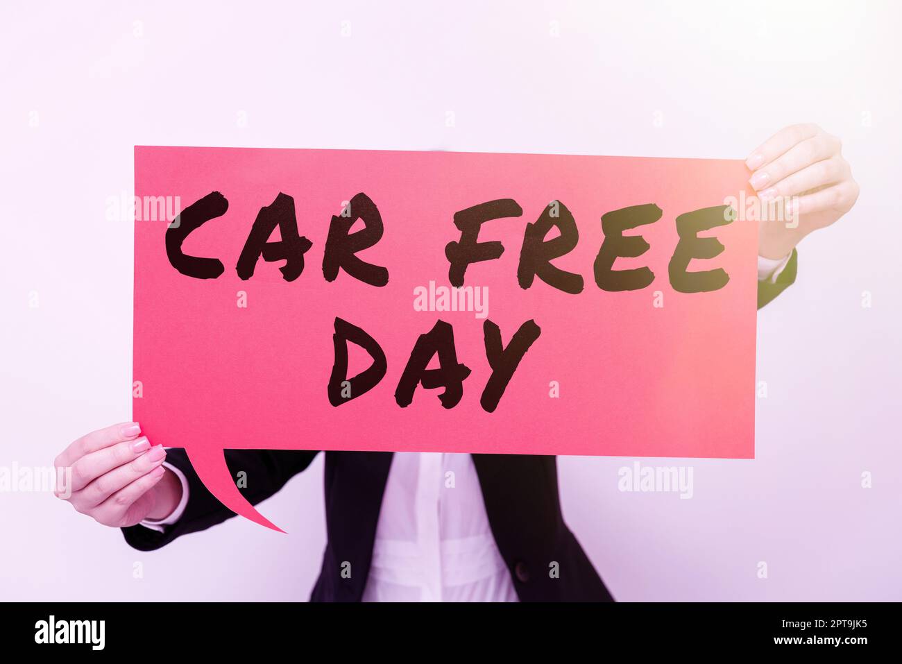 Hand writing sign Car Free Day, Business approach Environment ...