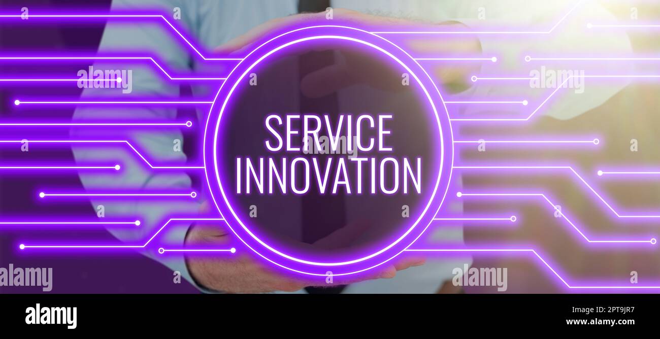 Text sign showing Service InnovationImproved Product Line Services ... Text sign showing Service InnovationImproved Product Line Services ...