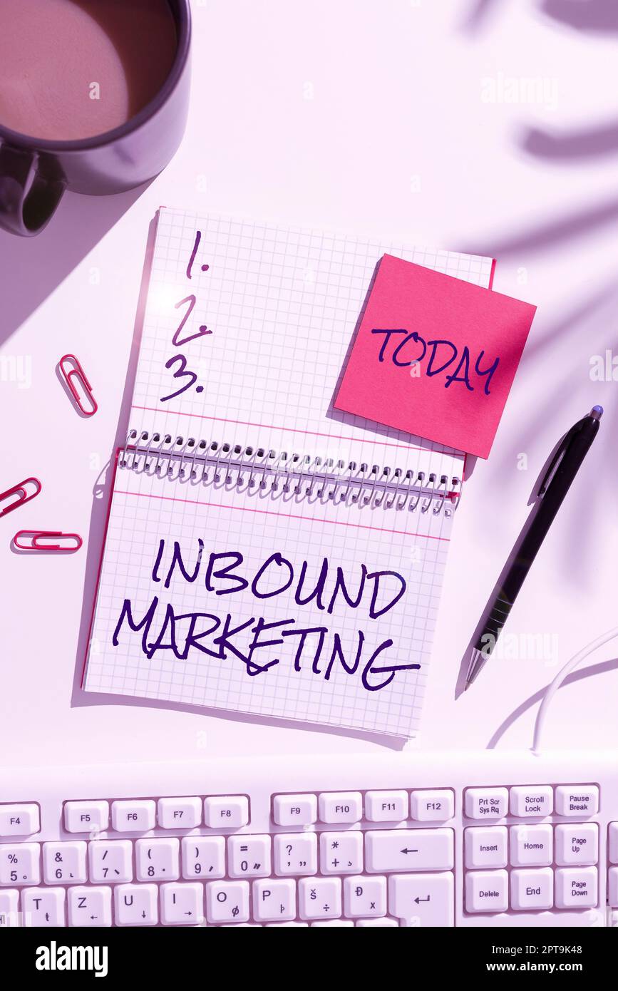Sign Displaying Inbound Marketingprocess Of Attracting The Attention Of Customers Internet