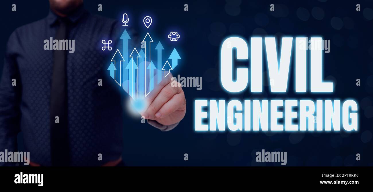 Writing Displaying Text Civil Engineeringplanning Design Building Of Roads Bridges Public