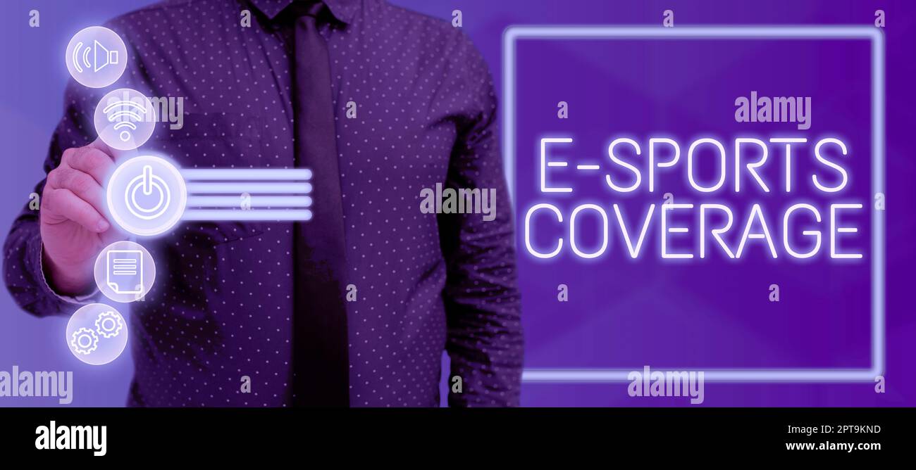 Sign displaying E Sports CoverageReporting live on latest sports ...