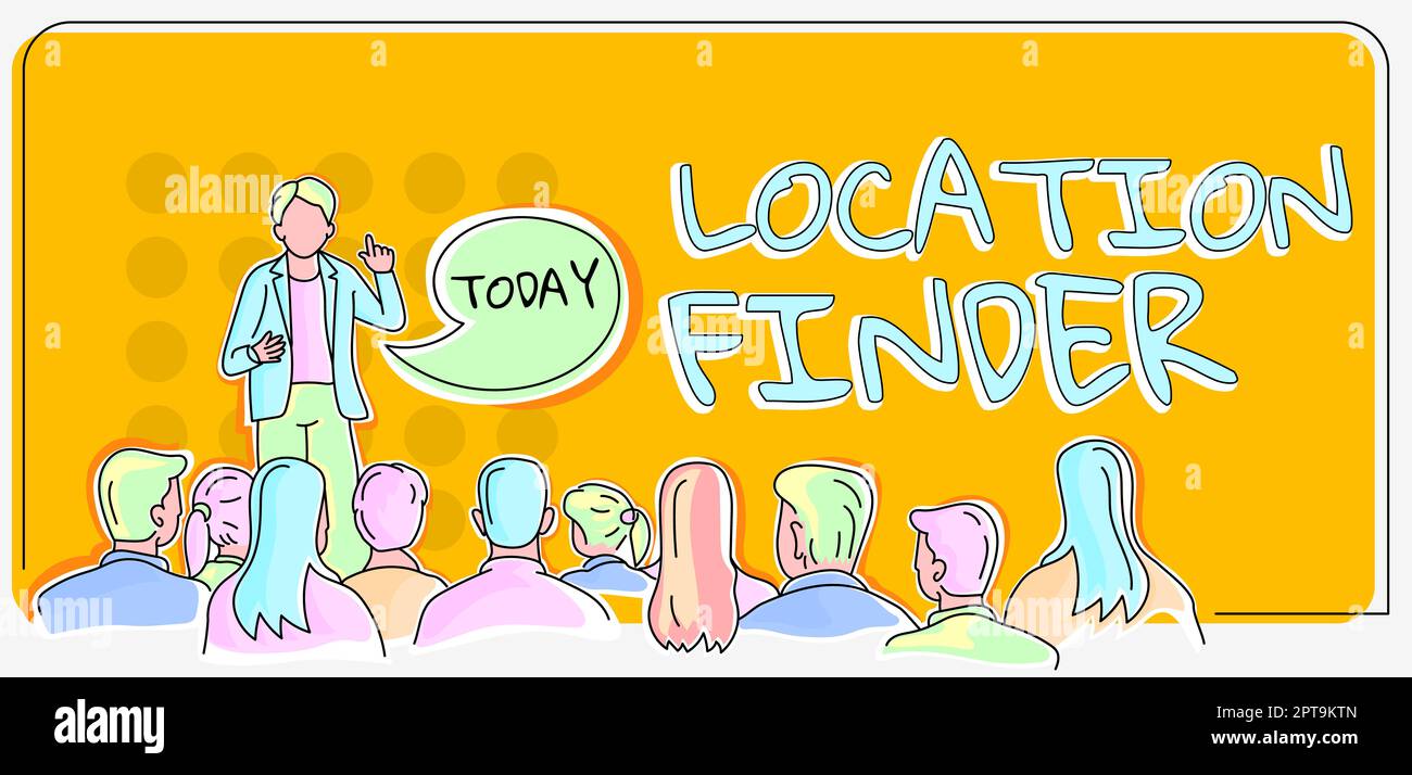 Conceptual display Location FinderA service featured to find the ...