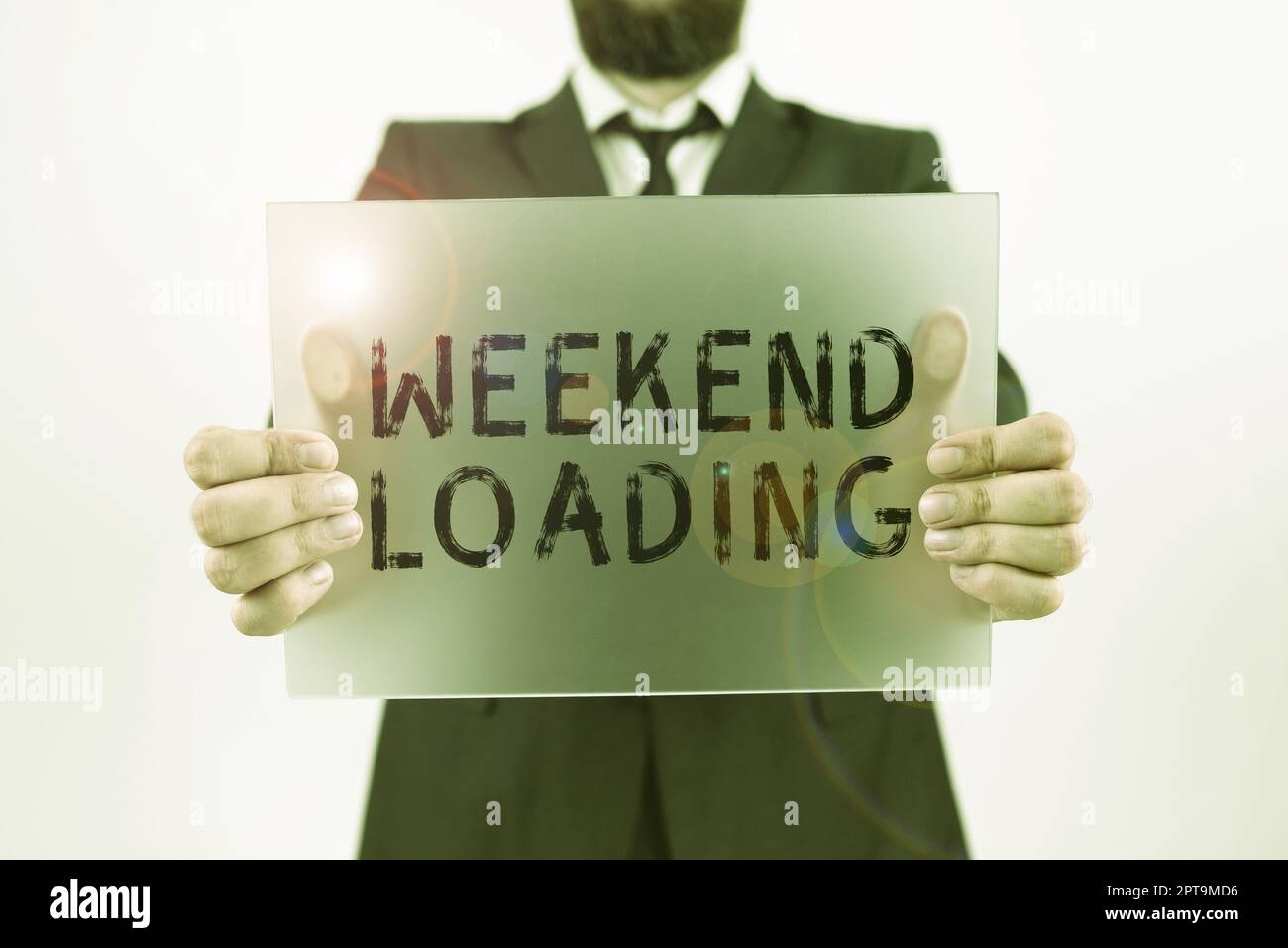 Text caption presenting Weekend Loading, Word for Starting Friday party ...