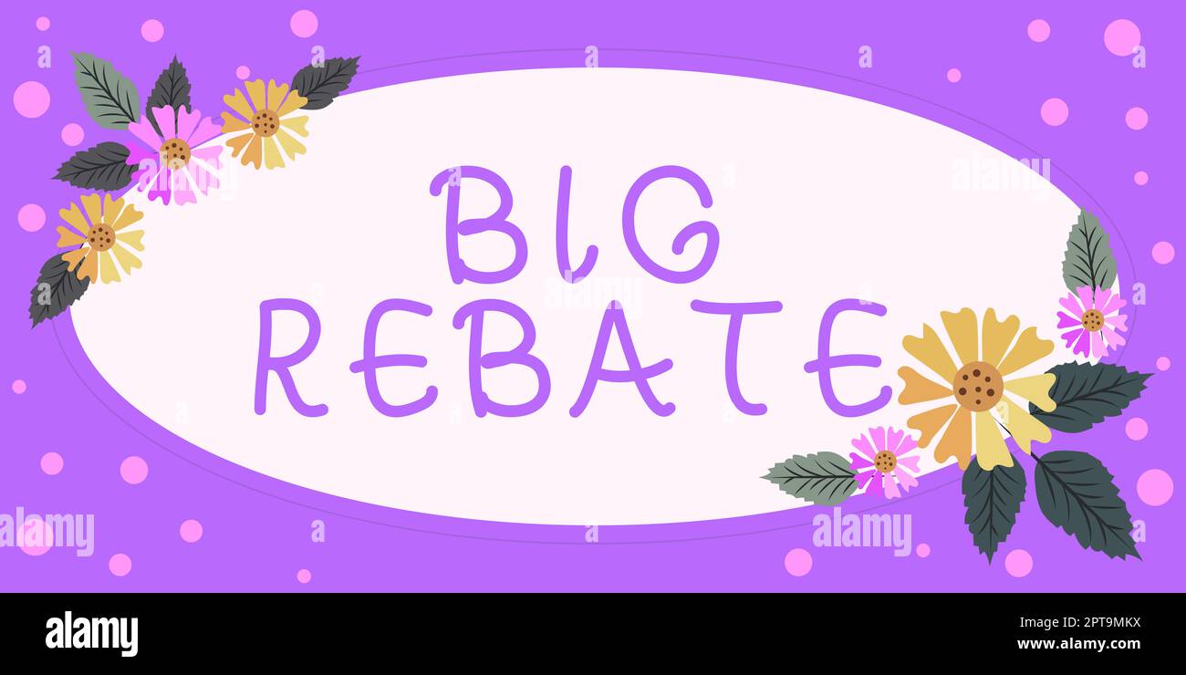 Conceptual display Big Rebate, Business idea Huge rewards that can get ...