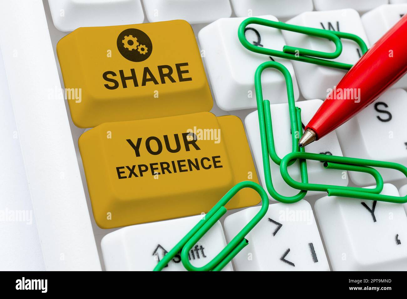 Text showing inspiration Share Your Experience, Word for tell us your ...