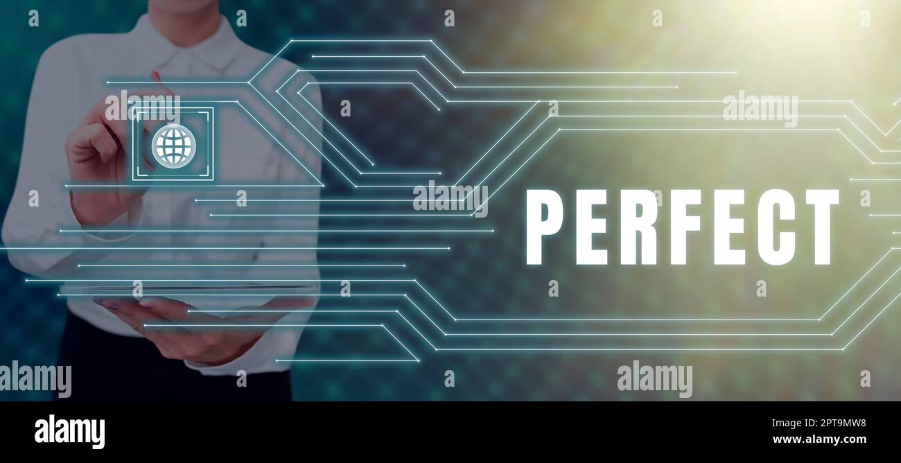 Conceptual caption Perfect, Business approach complete without defects ...