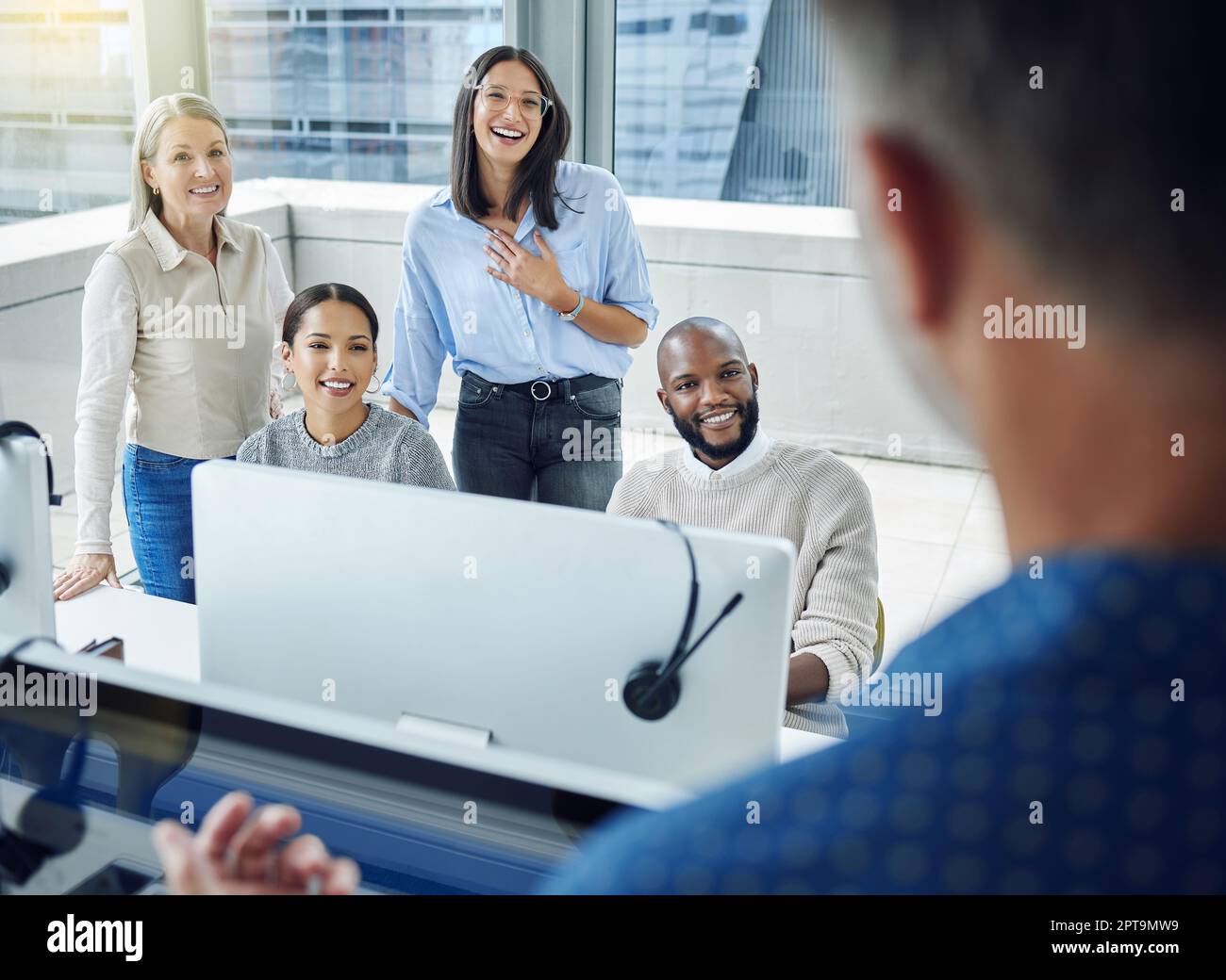 A relaxed workspace is conducive to success. High angle shot of an ...