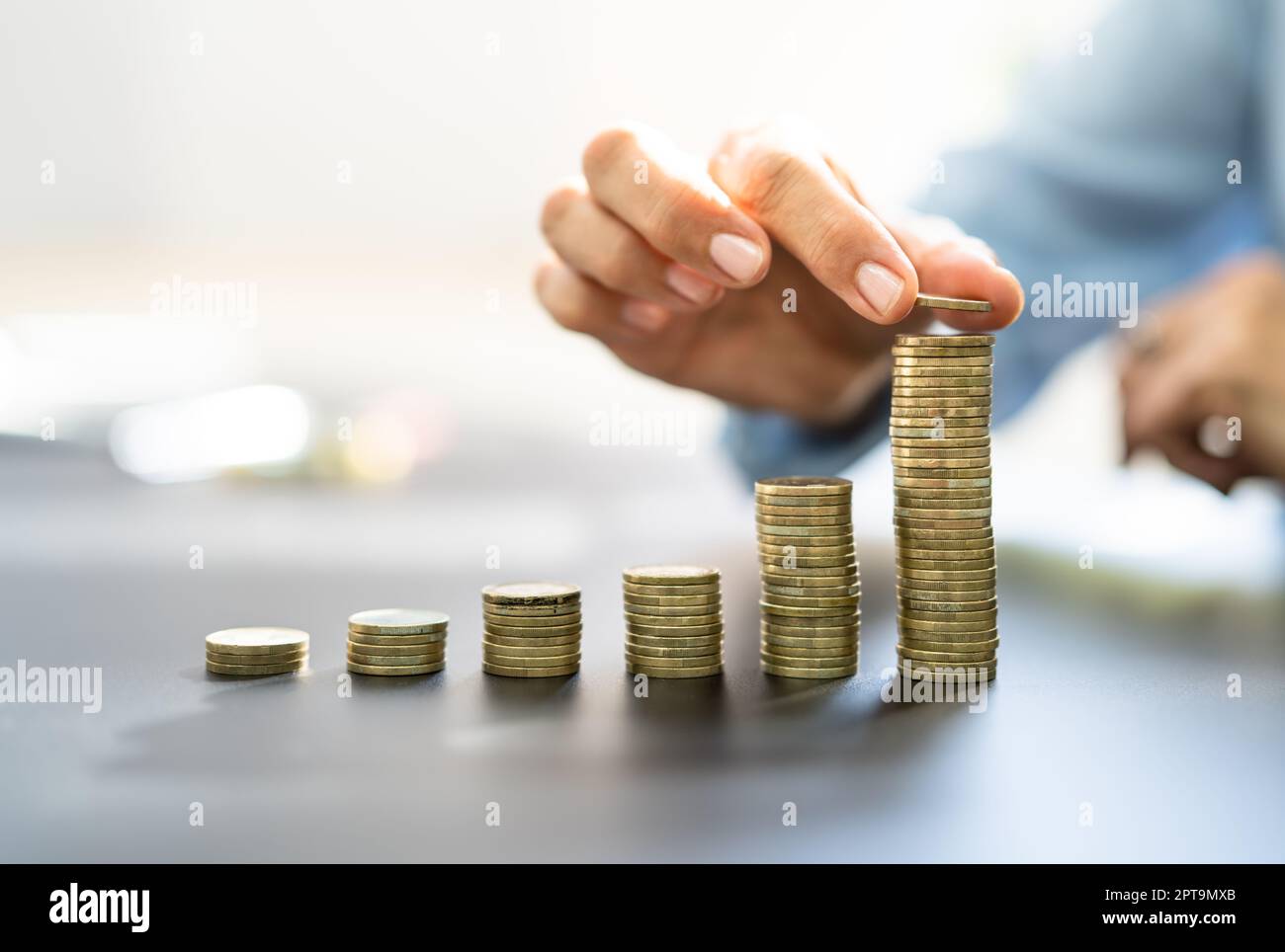 Business Woman Salary Increase And Money Investment Stock Photo - Alamy