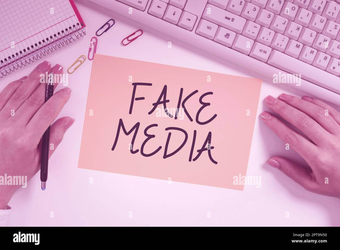 Sign displaying Fake Media, Concept meaning An formation held by ...