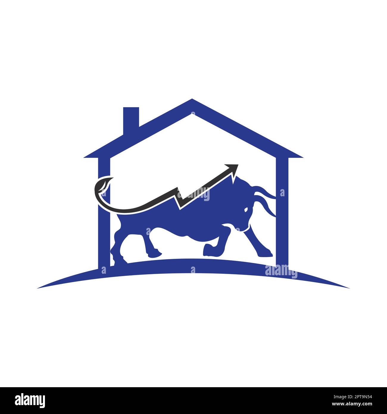 Financial bull logo design. Trade Bull Chart, finance logo. Economy ...