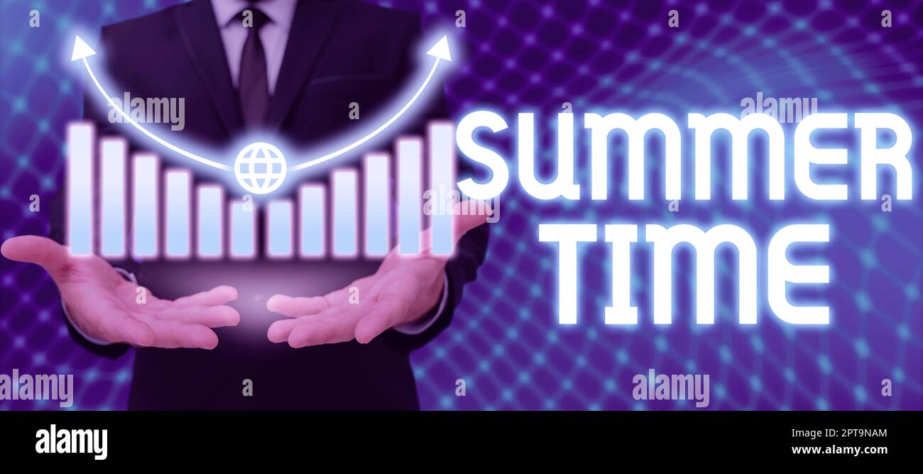 Text caption presenting Summer Time, Conceptual photo the hottest ...