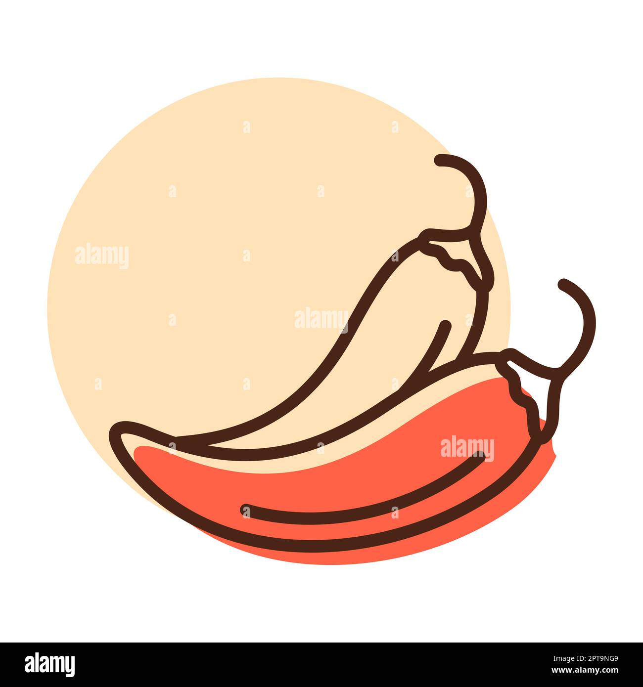 Two chili peppers isolated design vector icon. Vegetable sign. Graph symbol for food and drinks ...