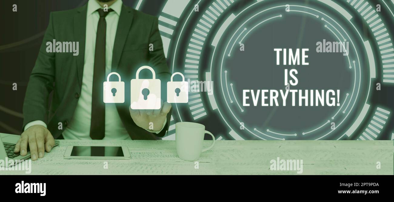 Conceptual caption Time Is Everything, Business overview significance ...