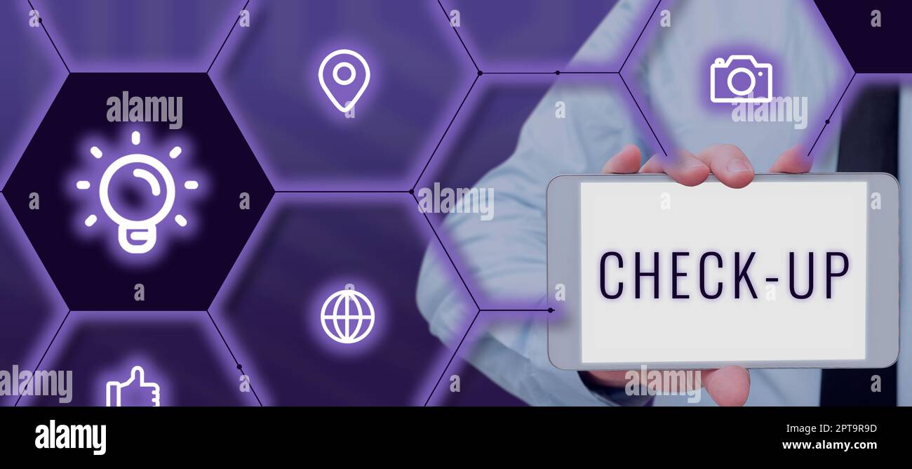 Conceptual caption Check Up, Word Written on physical medical or ...