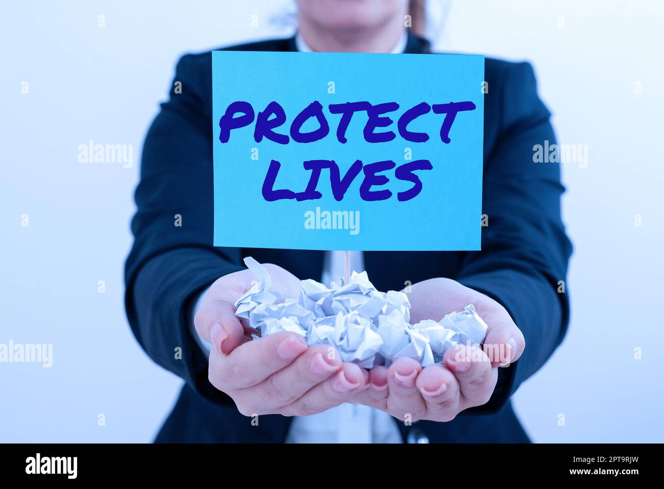 Inspiration showing sign Protect Lives, Word Written on to cover or ...