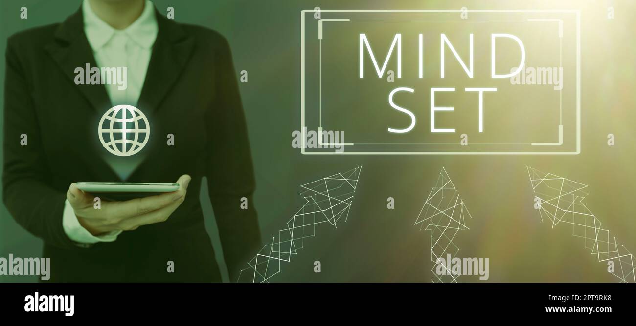 Text showing inspiration Mind Set, Conceptual photo A standard thought ...