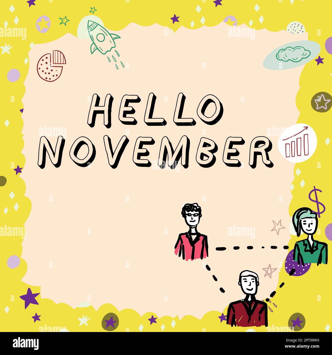 Sign displaying Hello November, Business approach greeting used when ...