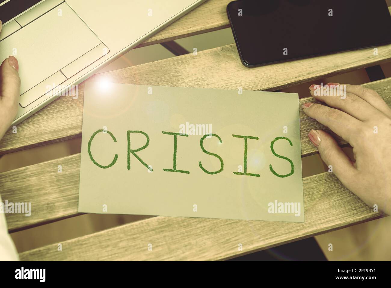 Writing displaying text Crisis, Business overview event that is going ...