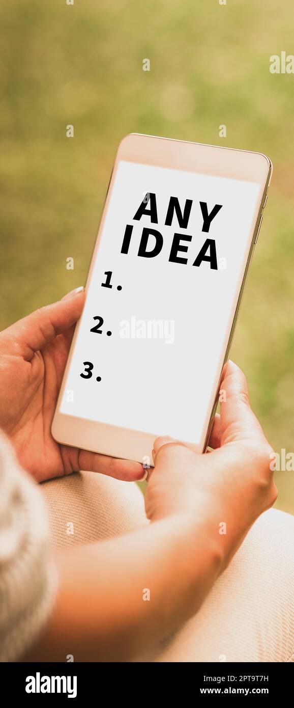 Conceptual caption Any Idea, Business showcase Asking showing if they ...