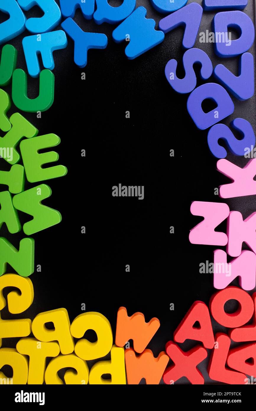 Colorful Letters of Alphabet made of wood Stock Photo - Alamy