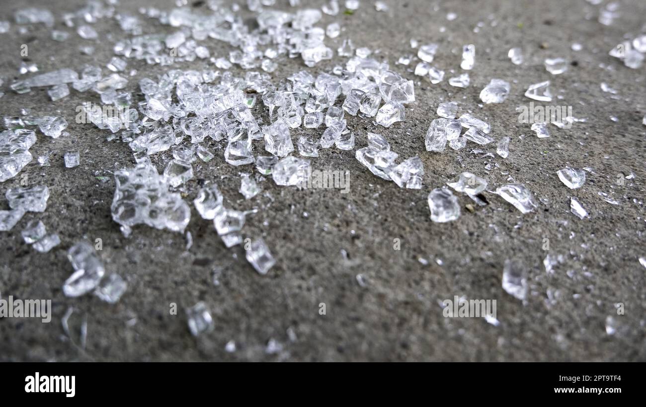 Detail of broken glass in the garbage, danger due to cuts Stock Photo ...