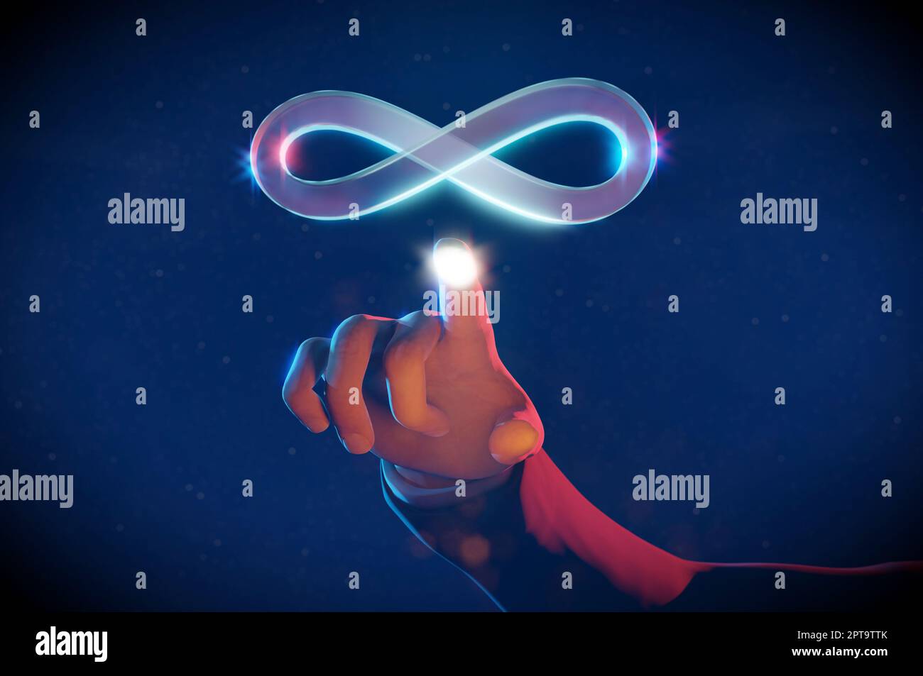 Business man Hand touch metaverse infinite loop unlimited technology ...