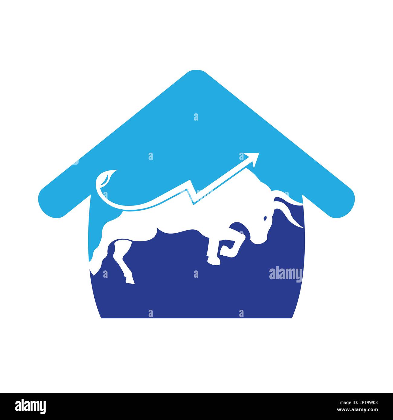 Financial bull logo design. Trade Bull Chart, finance logo. Economy ...
