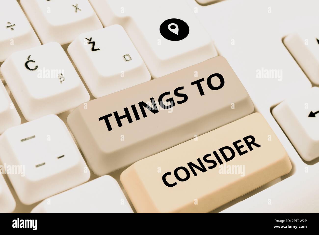 Text caption presenting Things To Consider, Business approach think ...