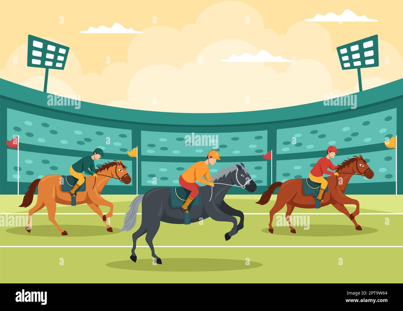 Horse Racing Competition in a Racecourse with Equestrian Performance ...